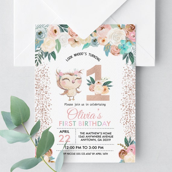 Owl First Birthday Invitations Snow Owl 1st Birthday | The Cake Blog