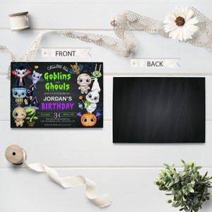 EDITABLE Invitation, Goblins and Ghouls Halloween Birthday Invitation ...