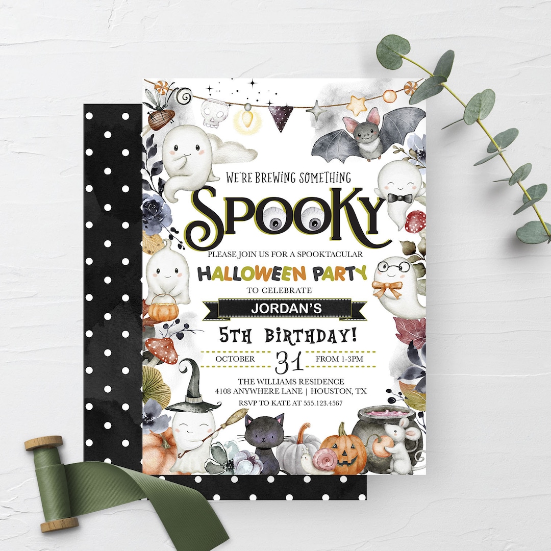 EDITABLE Invitation, Spooky Halloween Party Invitation, Halloween ...