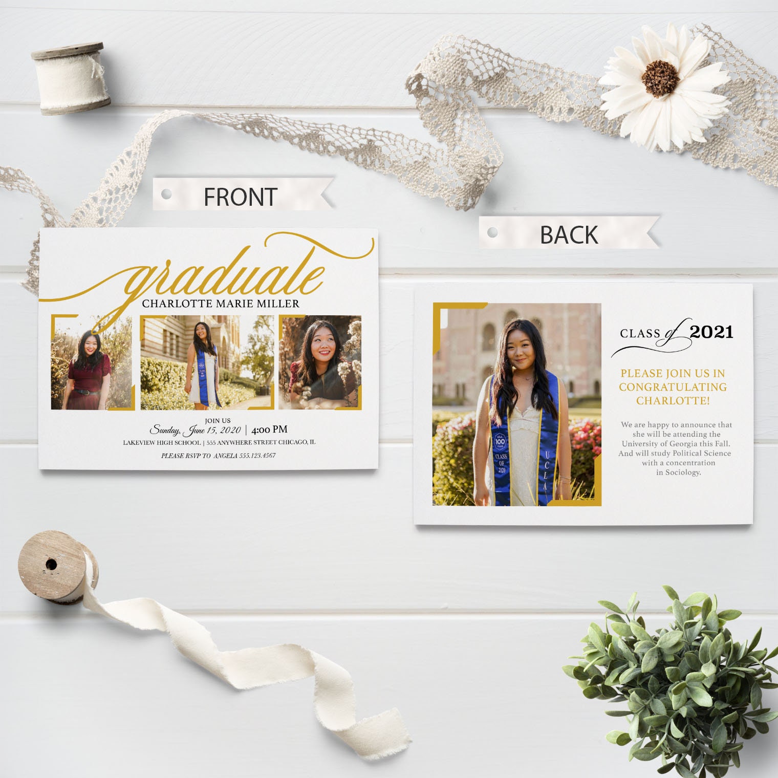 EDITABLE Invitation Graduation Announcement Graduation Party | Etsy