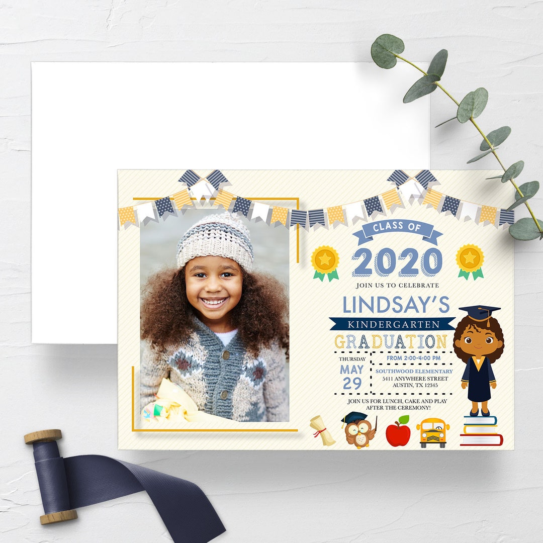 EDITABLE Invitation, Kids Graduation Invitation, Photo Card, Graduation ...