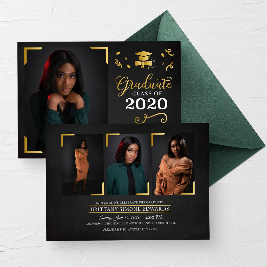 EDITABLE Invitation, Graduation Announcement, Graduation Party ...