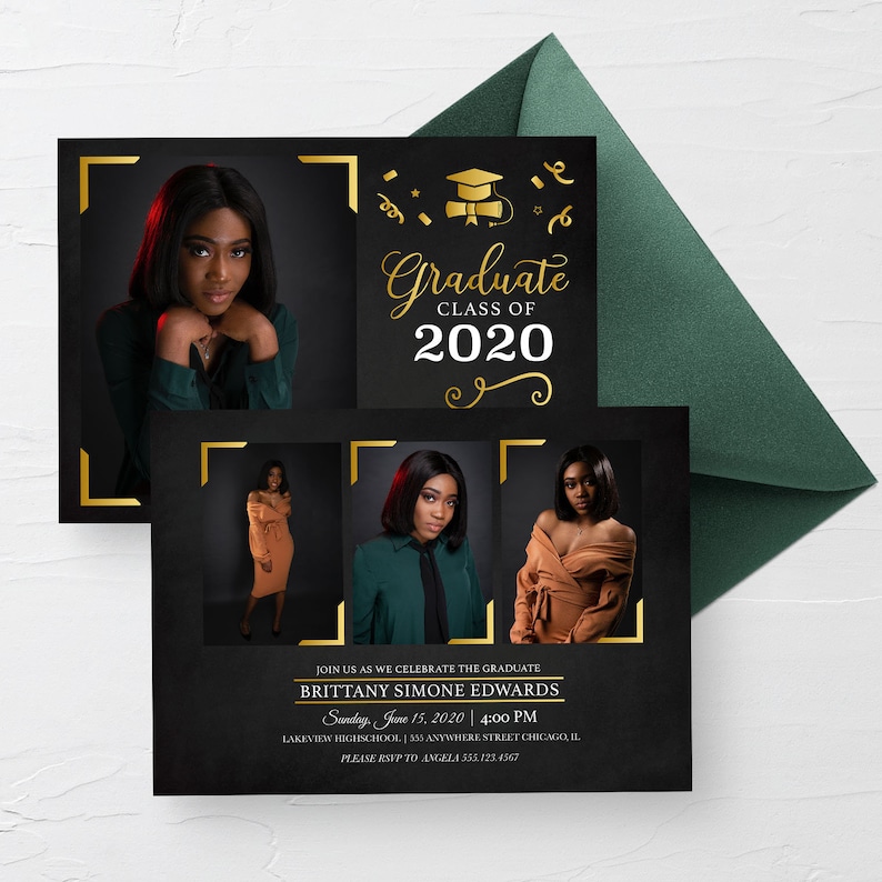 EDITABLE Invitation Graduation Announcement Graduation Party - Etsy