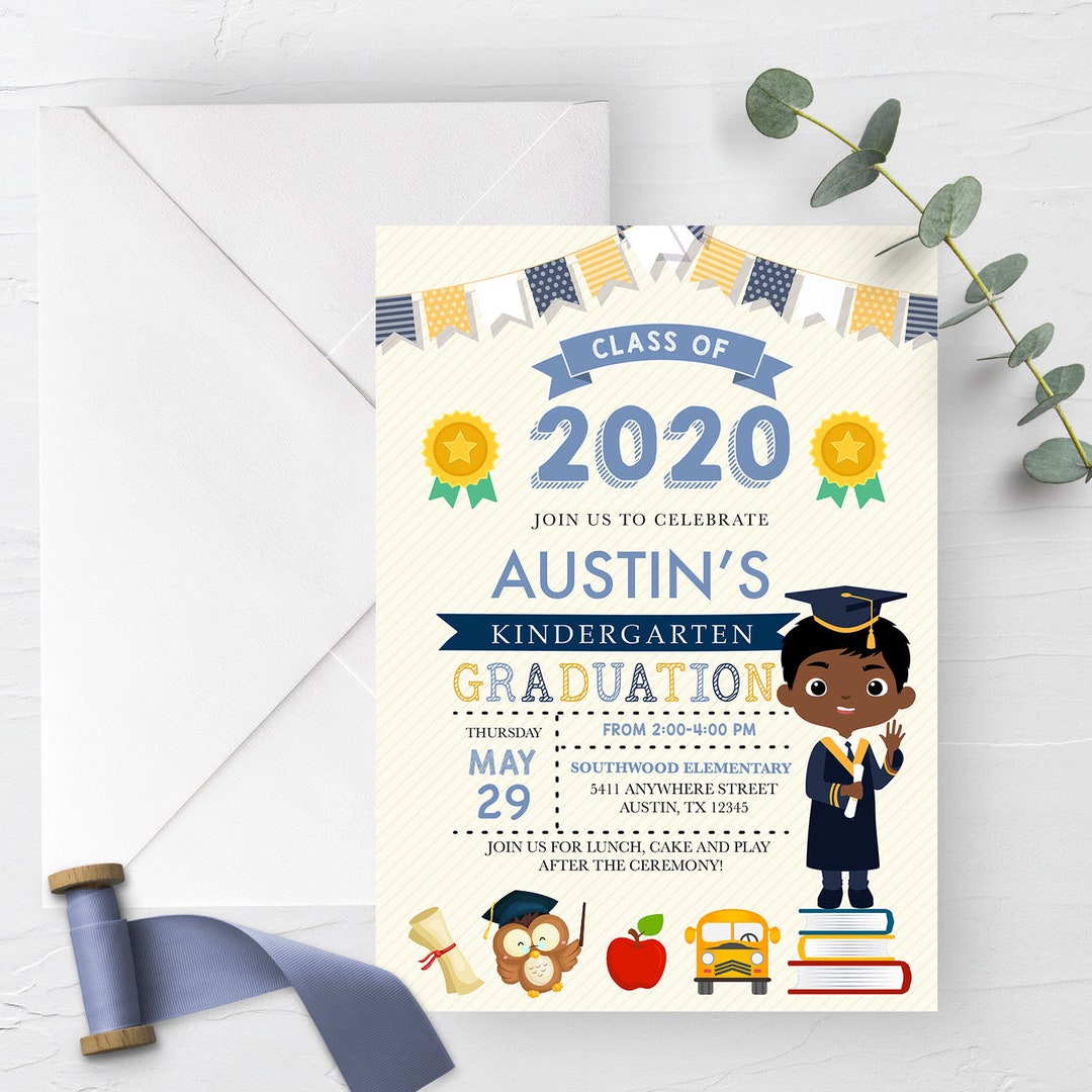 EDITABLE Invitation, Kids Graduation Invitation, Graduation ...