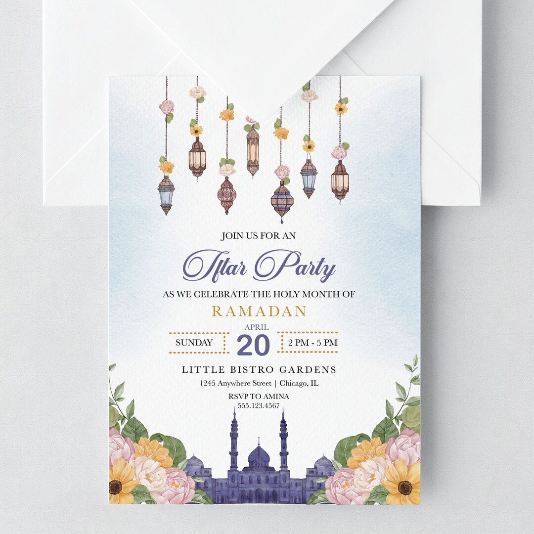 EDITABLE Invitation, Iftar Party Invitation, Ramadan Celebration, Iftar ...