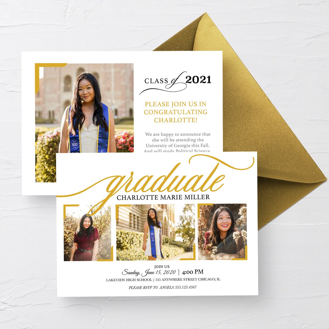 EDITABLE Invitation, Graduation Announcement, Graduation Party ...
