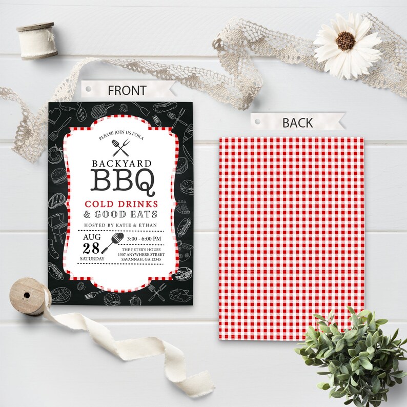 EDITABLE Invitation Backyard BBQ Invitation Barbecue BBQ | Etsy