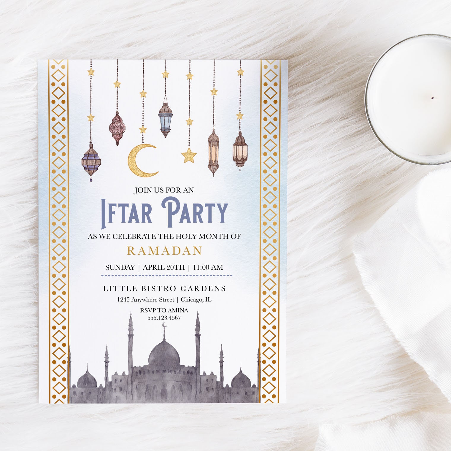 EDITABLE Invitation, Iftar Party Invitation, Ramadan Celebration, Iftar ...