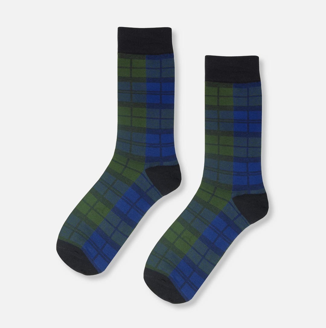 Black Watch Tartan Socks - Blue Green Check Socks - Etsy