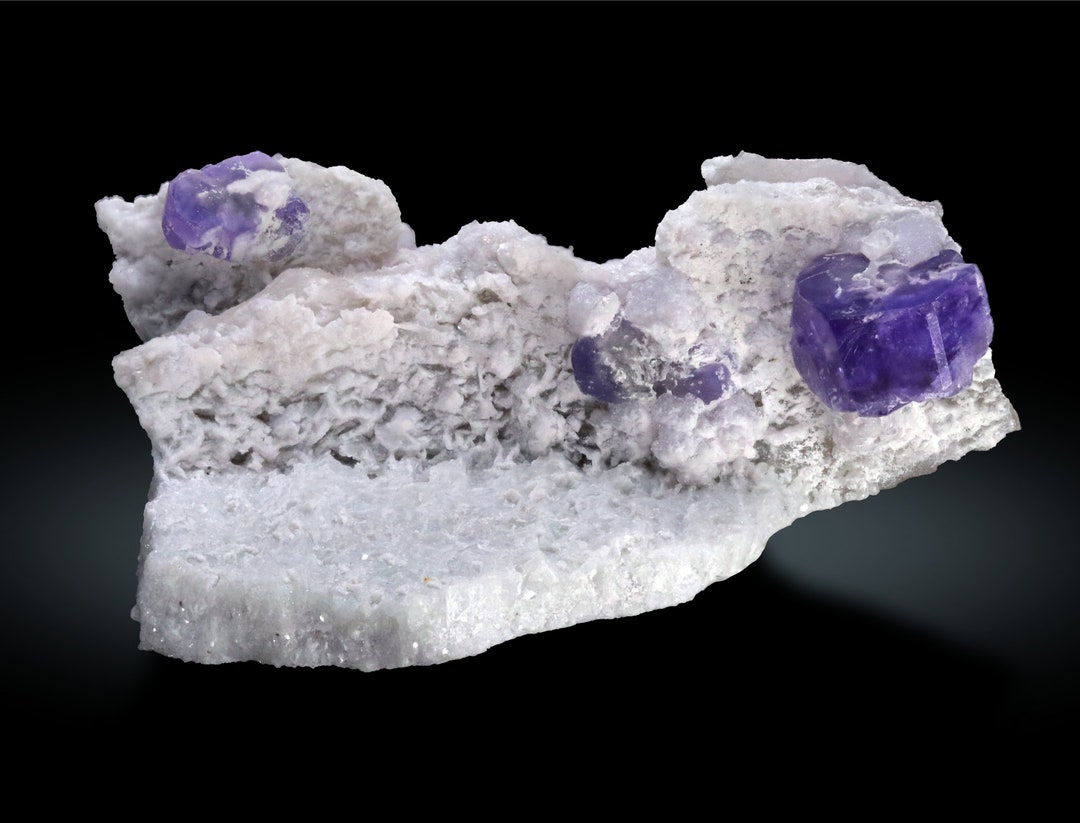 72 Grams Purple Apatite on Matrix With Mica Spray 7.7x6.5x02 Cm From ...