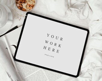 White iPad Mockup, Device Mockup, Digital Planner, iPad Planner, Stock ...