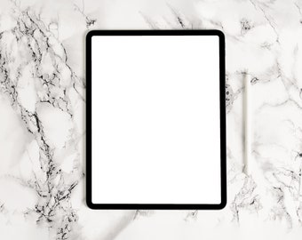 White iPad Mockup, Device Mockup, Digital Planner, iPad Planner, Stock ...
