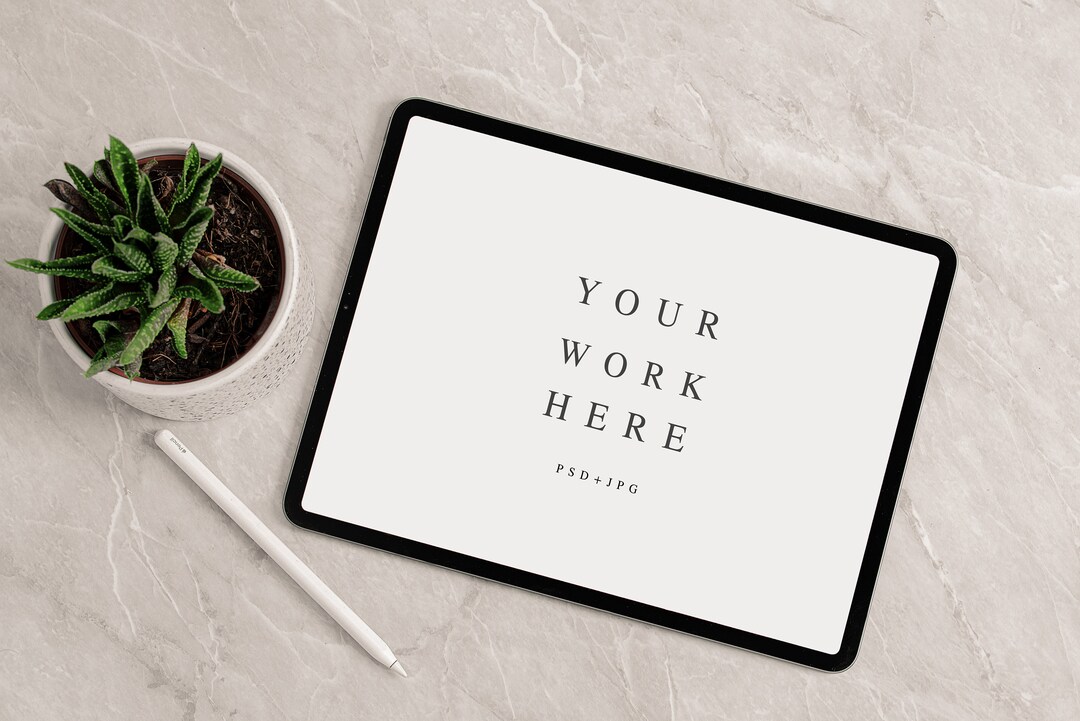 White iPad Mockup, Device Mockup, Digital Planner, iPad Planner, Stock ...