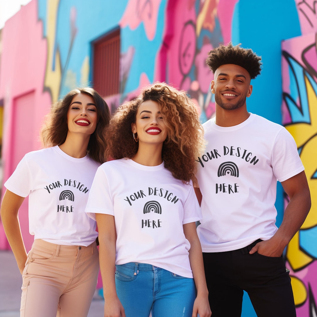 Group T-shirt Mockup, Men T-shirt Photo, Model Mockup, Street Style ...