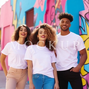 Group T-shirt Mockup, Men T-shirt Photo, Model Mockup, Street Style ...