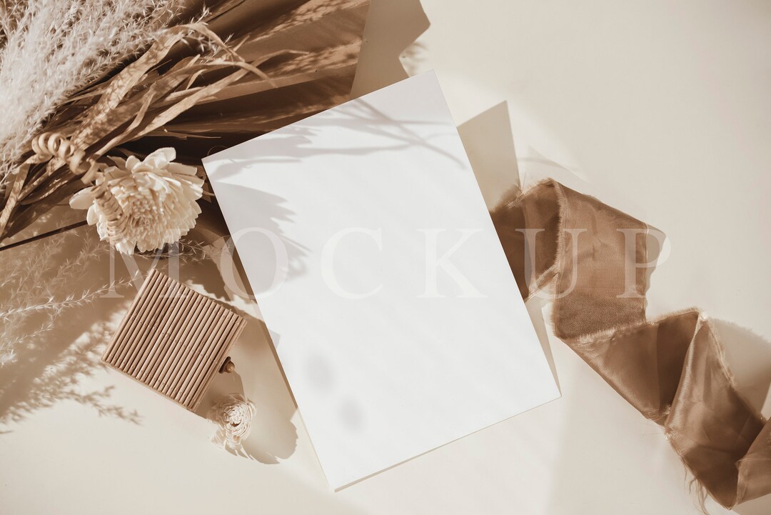 5x7 Boho Blank Card Mockup Wedding Mockup Save the Date - Etsy Singapore