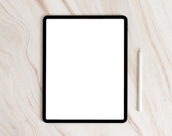 White iPad Mockup, Device Mockup, Digital Planner, iPad Planner, Stock ...