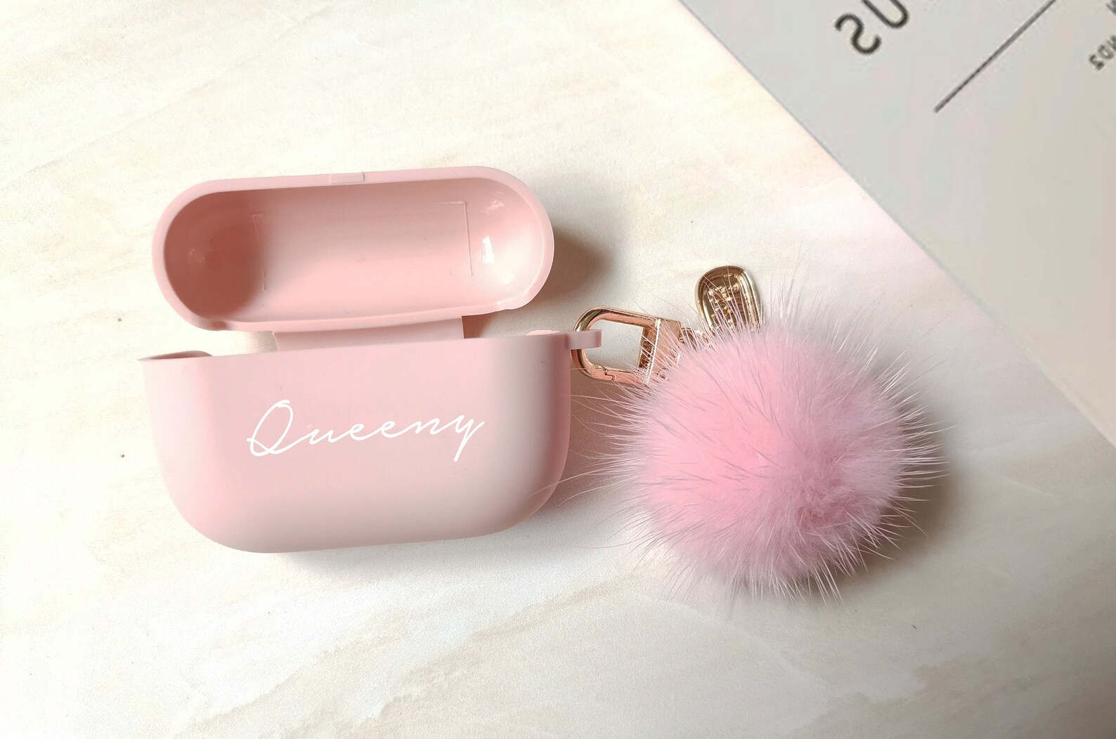 Custom Airpod Pro Case With Pom Pom Keychainshock Proof - Etsy