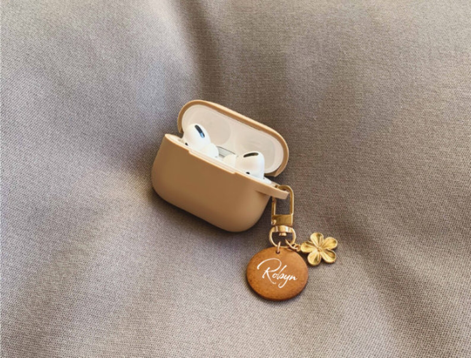 Custom Airpod Pro Case With Natural Wood Keychaincute Airpods - Etsy