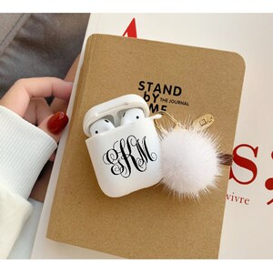 Custom Monogram AirPod Case With Pom Pom Keychain,cute AirPod Pro Case ...