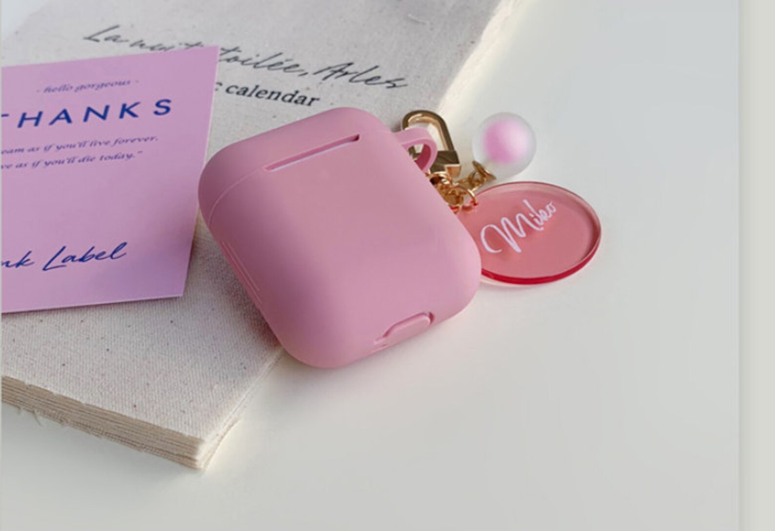 Custom AirPod Case,name Airpods 3 Case With Cute Circle Keychain ...