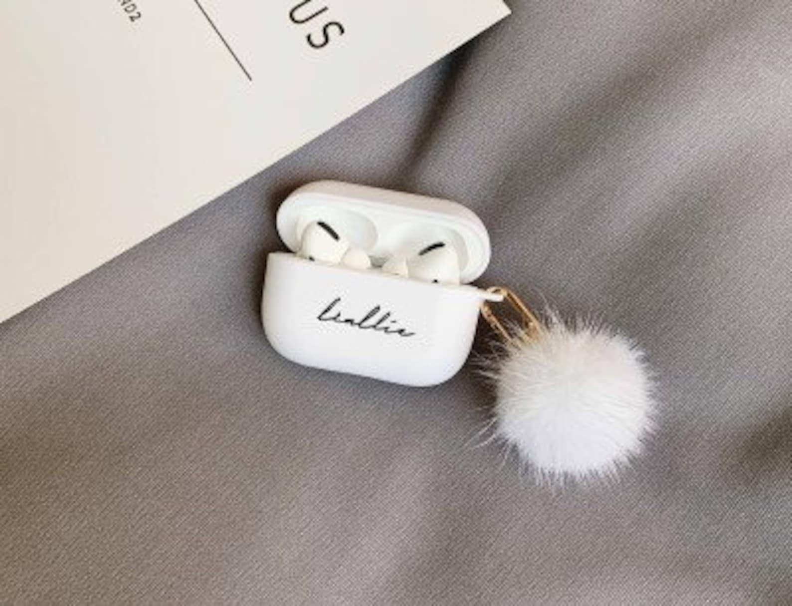 Custom Airpod Pro Case With Pom Pom Keychainshock Proof - Etsy