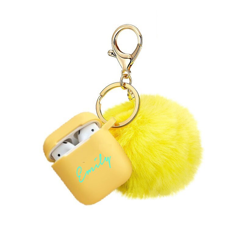 Custom Airpod Case With Pom Pom Keychainsilicone Airpod Case - Etsy UK