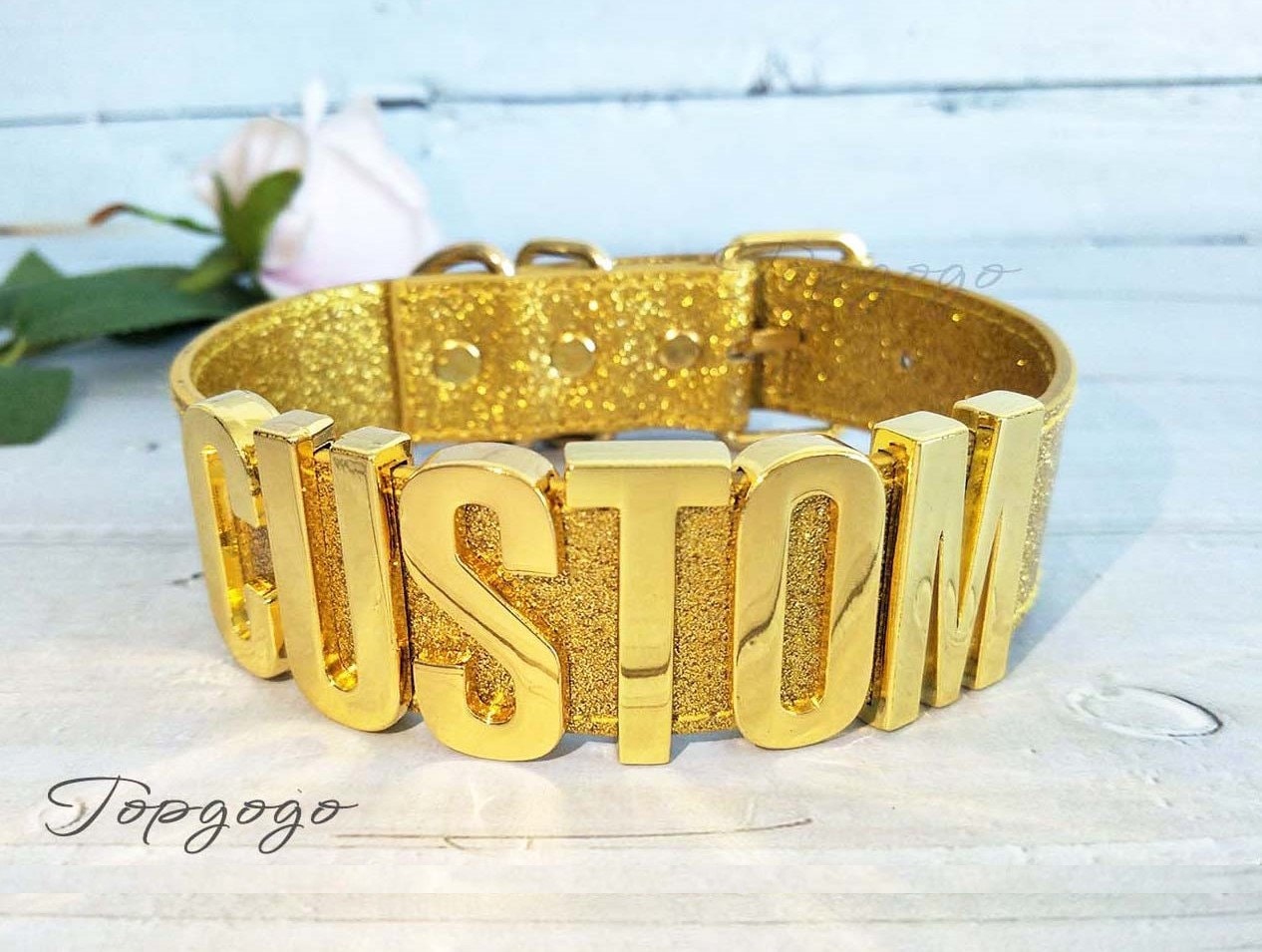 Custom Women Choker Collar,name Choker Collar,word Collar Necklace ...