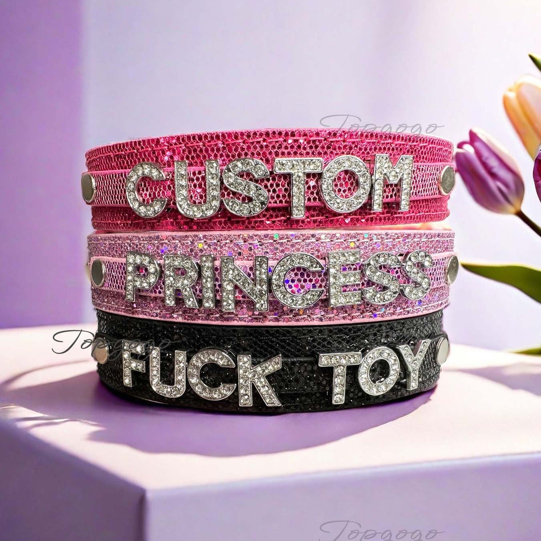 Custom Choker Collar Necklace,rhinestone Name Women Choker Collar,bling ...