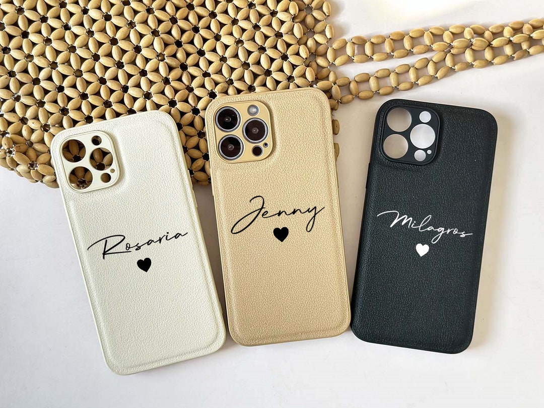 Custom Leather PU Phone Case,personalised Phone Case,cute Heart Name ...