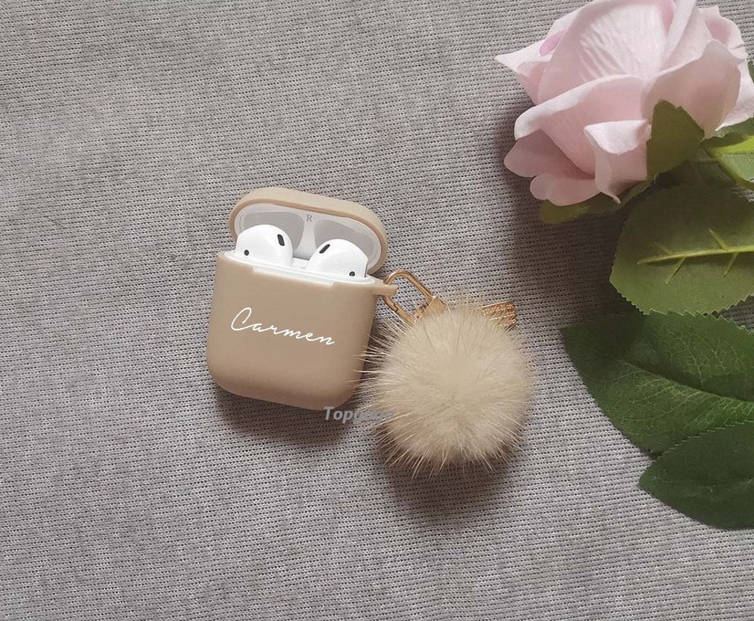 Funda AirPod personalizada con llavero PomPom, lindo organizador de la ...