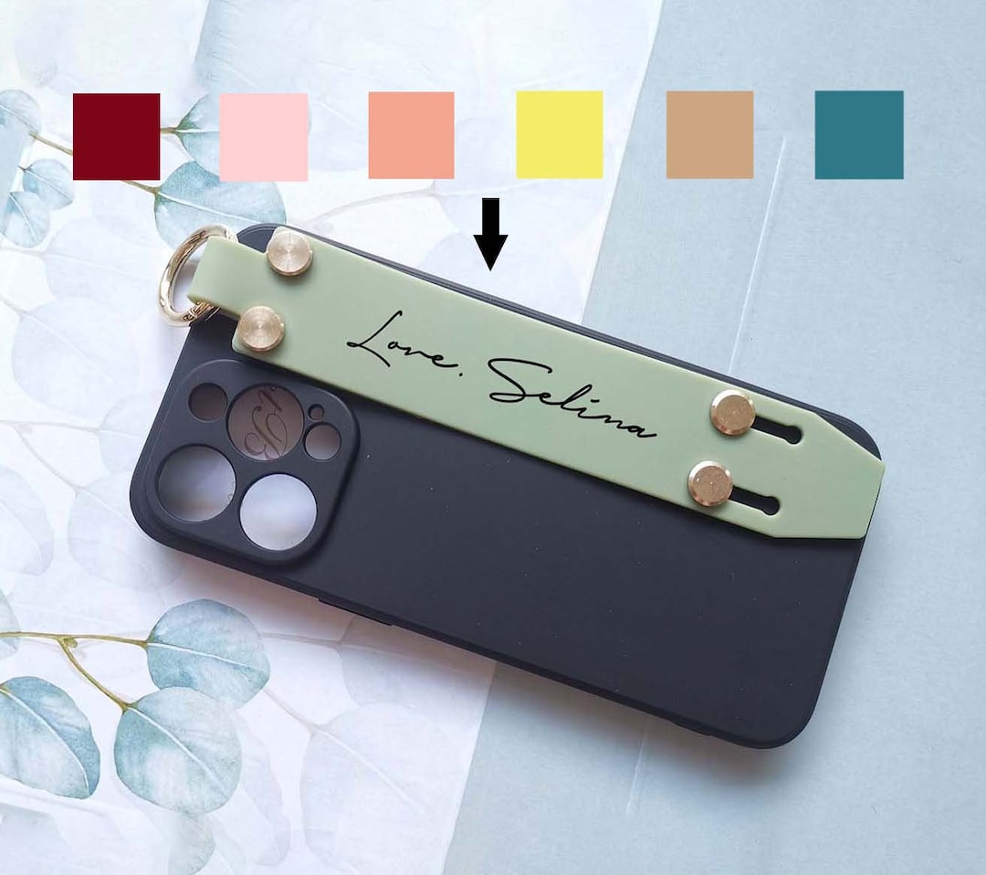 Custom Contrast Wrist Band Strap Phone Case,personalised Name Phone ...