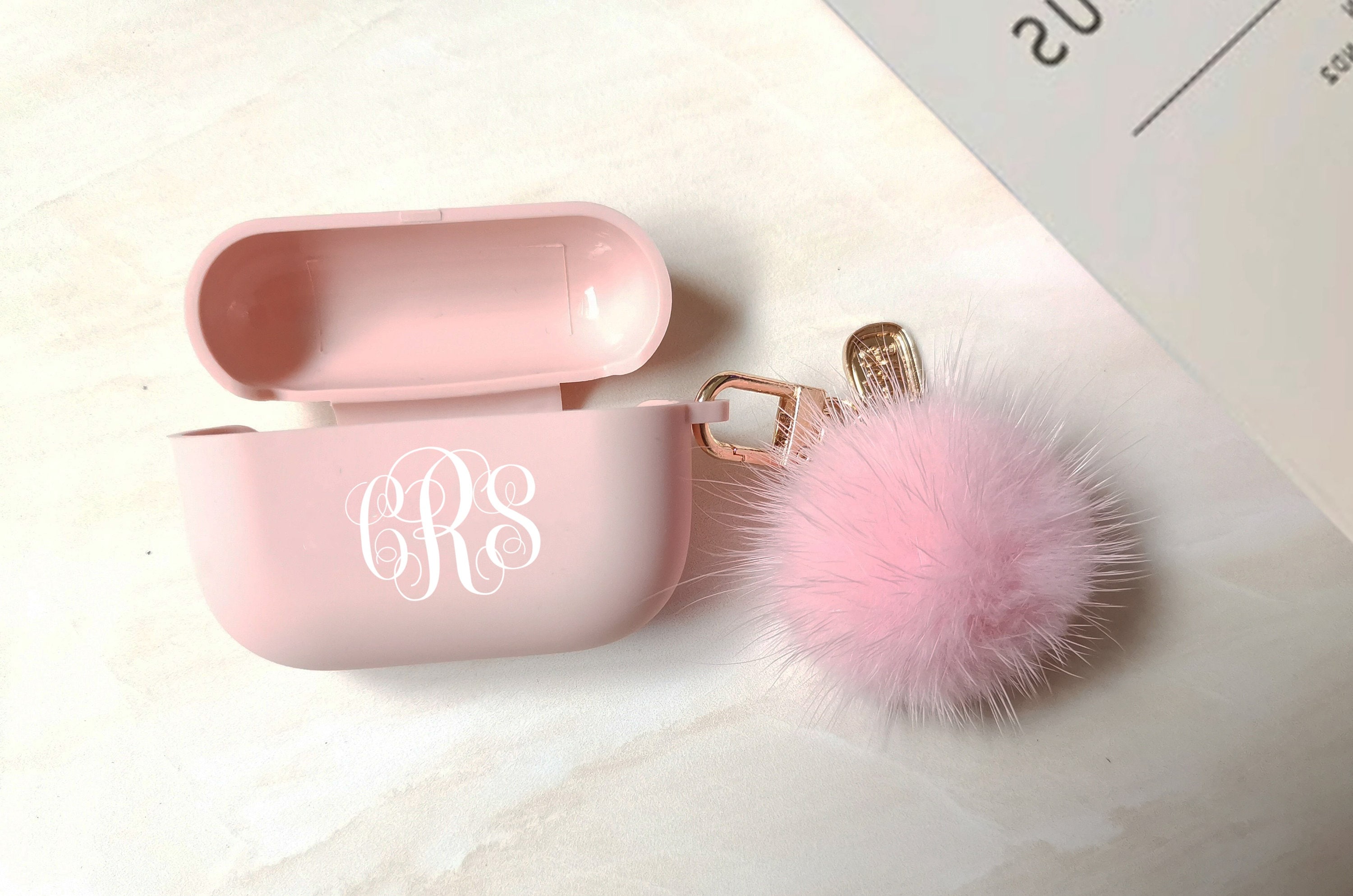 Custom Monogram AirPod Pro Case With Pompoms Keychain,shock Proof ...