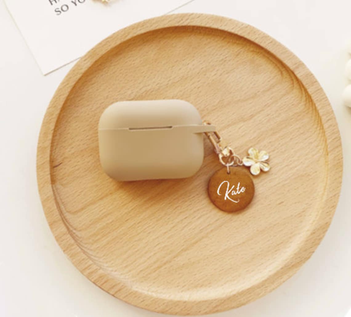 Custom Airpod Pro Case With Natural Wood Keychaincute Airpods - Etsy