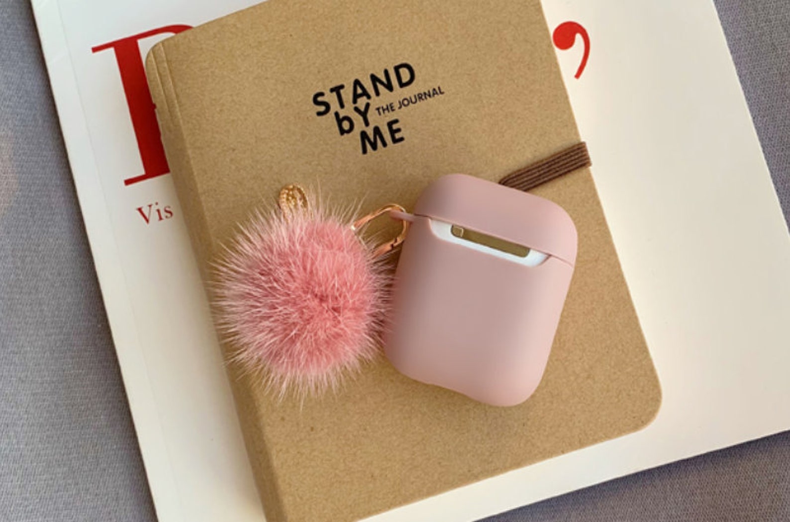 Custom Monogram Airpod Case With Pom Pom Keychainshock Proof | Etsy