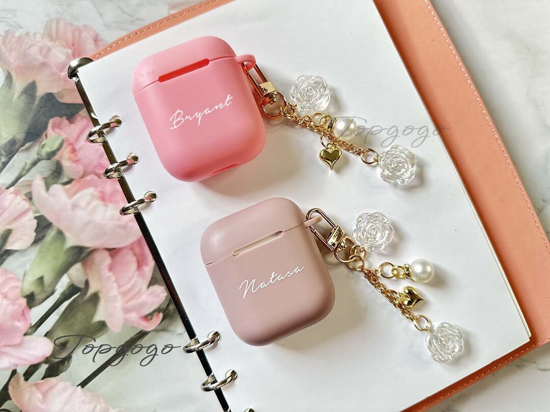 Custom AirPod Case With Rose Flowers Keychain,silicone Custom AirPod ...
