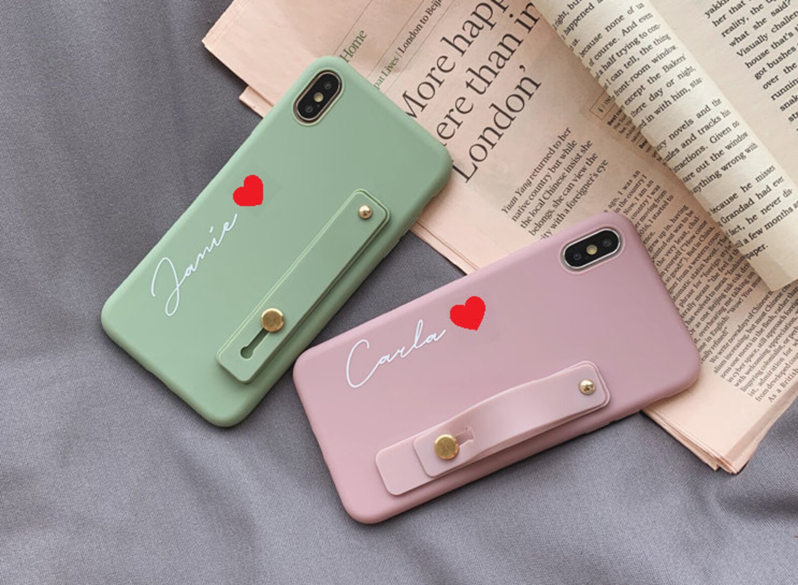 Custom Wrist Band Heart Phone Case ,personalised Name Phone Case,name ...