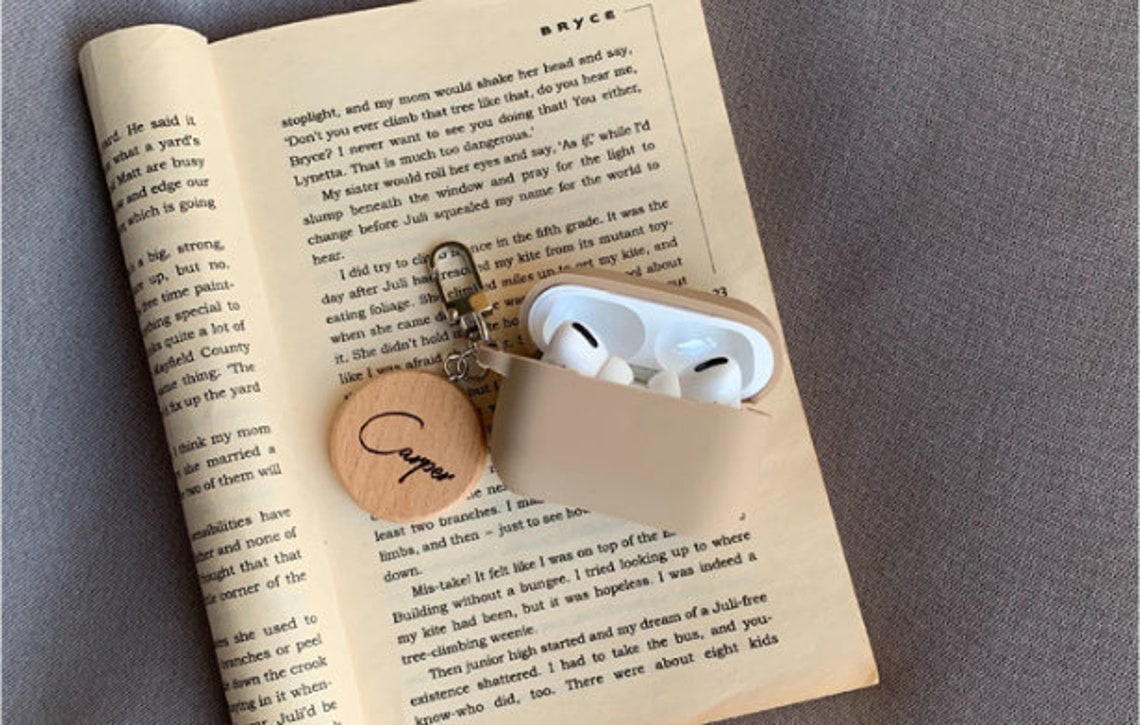 Custom Airpod Pro Case With Natural Wood Keychainshock Proof - Etsy