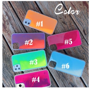 Customized Neon Phone Case,personalised Liquid Glitter Phone Case,float ...