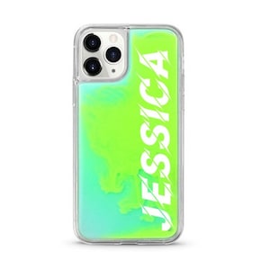 Customized Neon Phone Case,personalised Liquid Glitter Phone Case,float ...