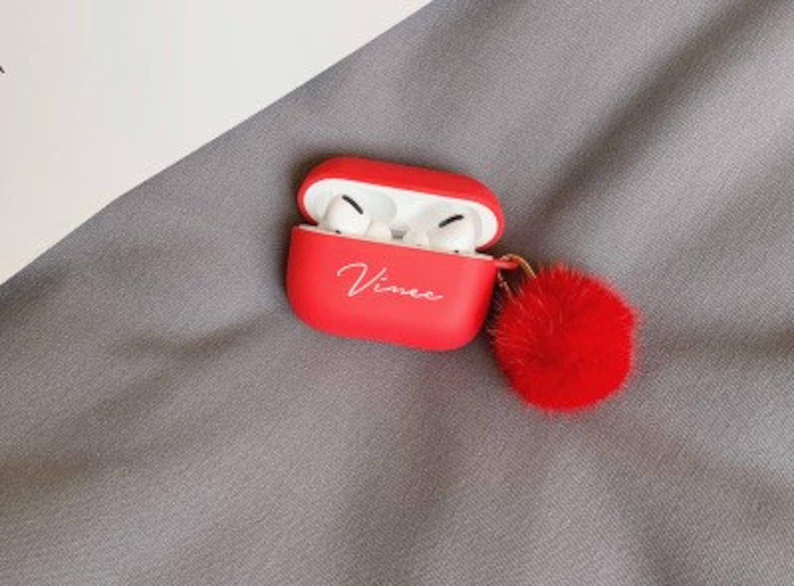 Custom Airpod Pro Case With Pom Pom Keychainshock Proof - Etsy