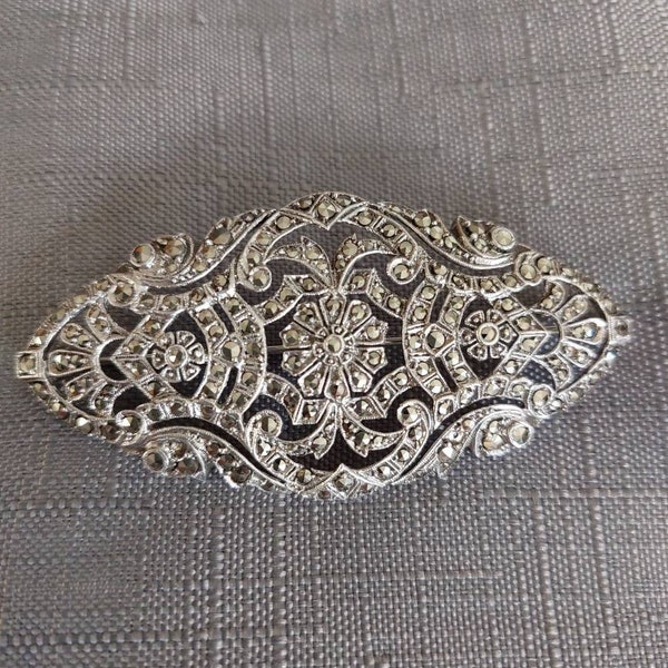 Marcasite Brooch - Etsy UK