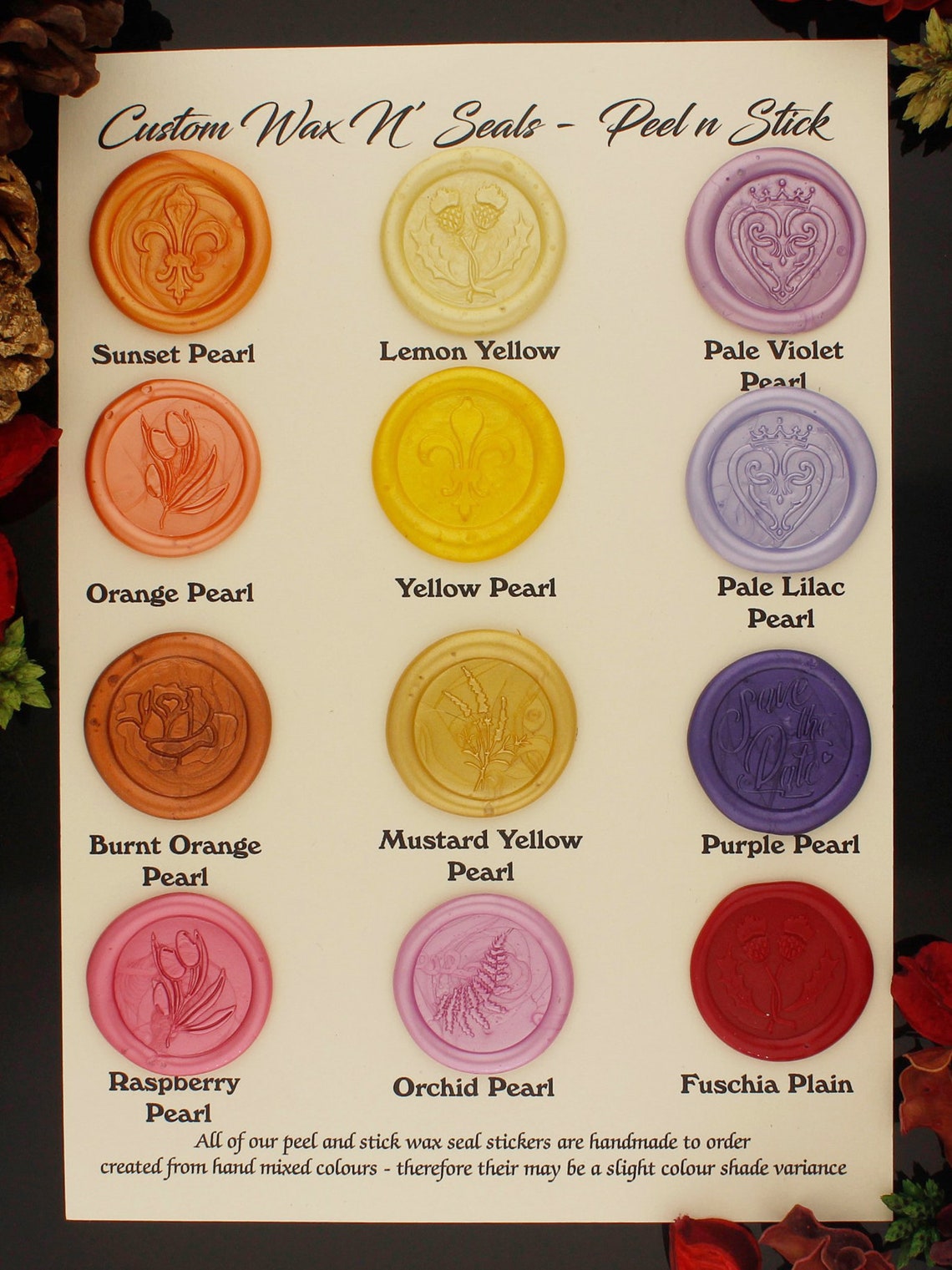 Wax Seal Stickers Sample Pack 6 Wax Seal Self Adhesive | Etsy