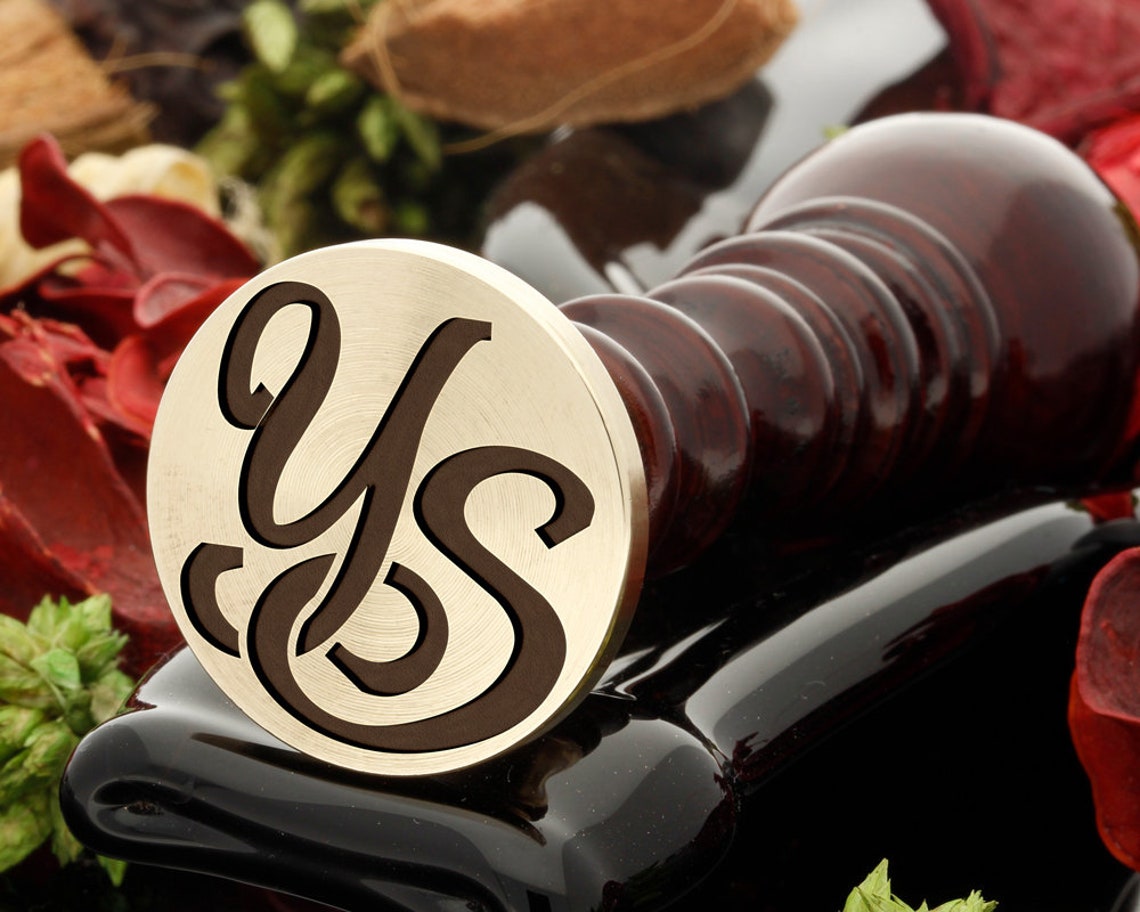 Two Initial Entwined Monogram Wax Seal Stamp, Laser Engraved to Order ...