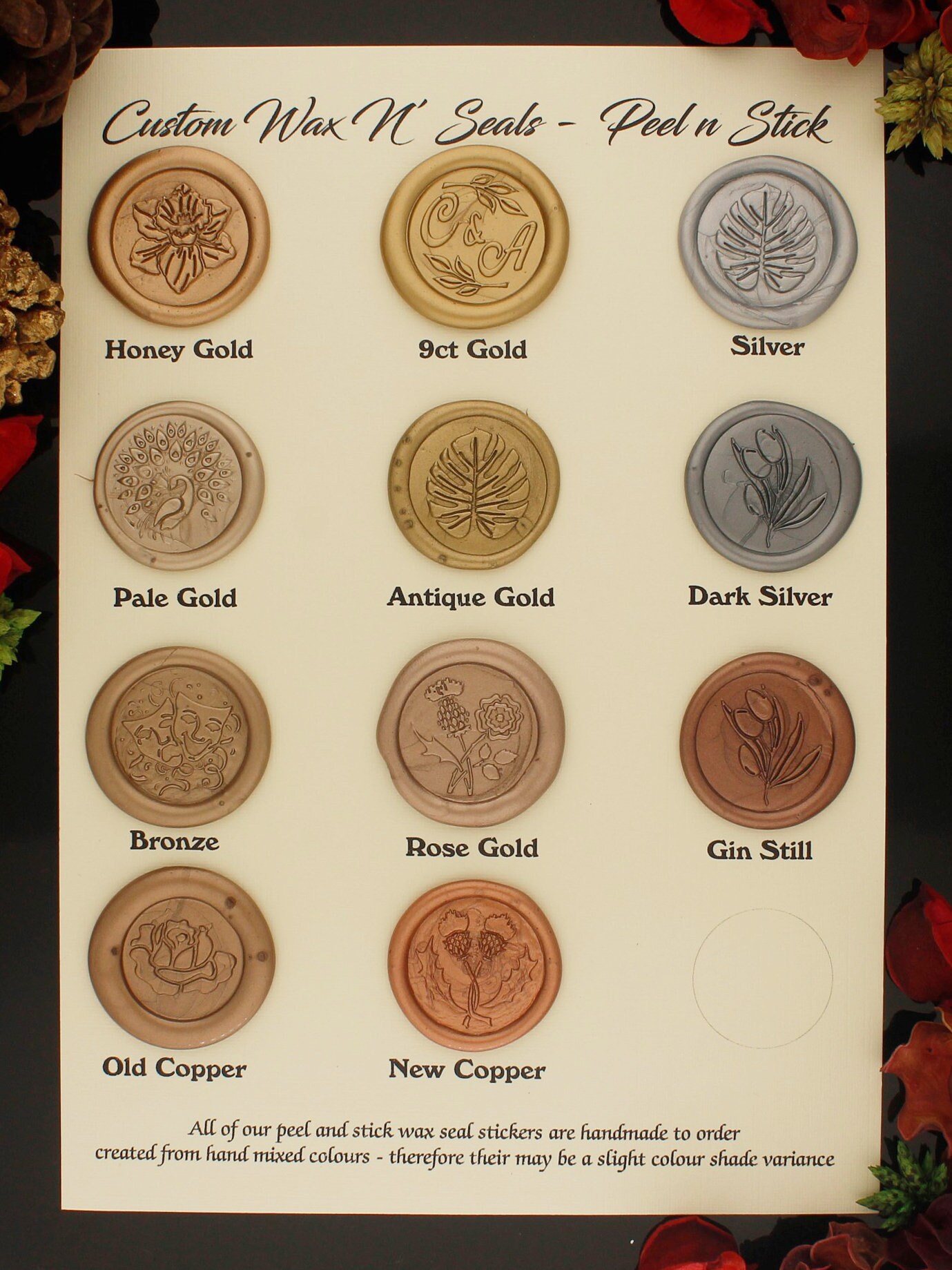 Wax Seal Stickers Sample Pack 6 Wax Seal Self Adhesive | Etsy