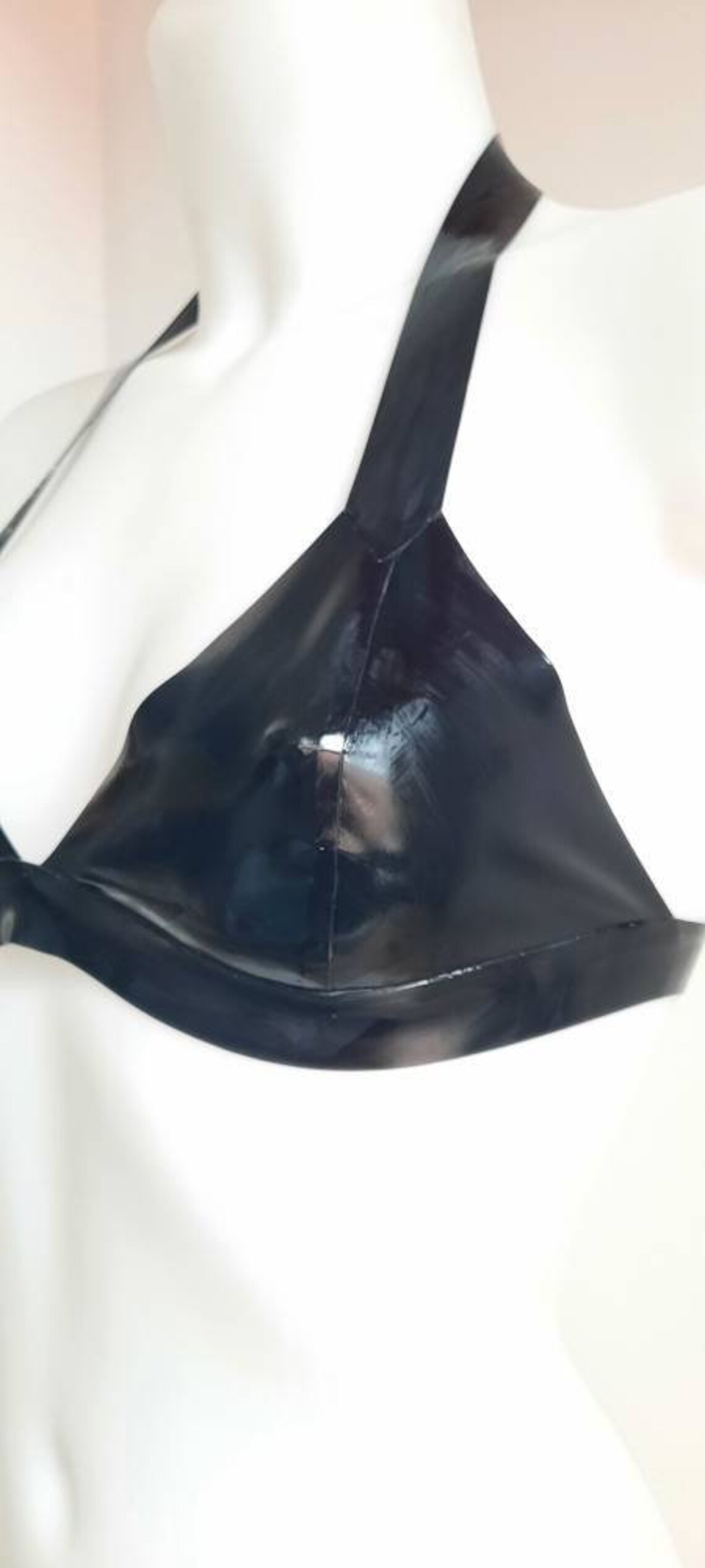 Black Latex Bra Top Latex Bikini Soft Bra - Etsy