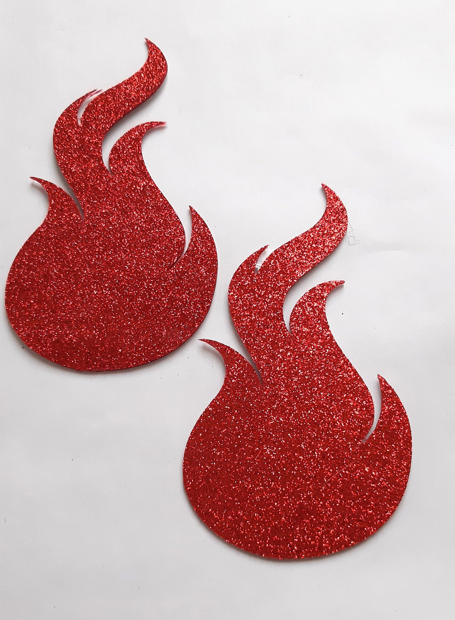 Big Red Glitter Flames 3 Nipple Pasties Hypoallergenic Back - Etsy