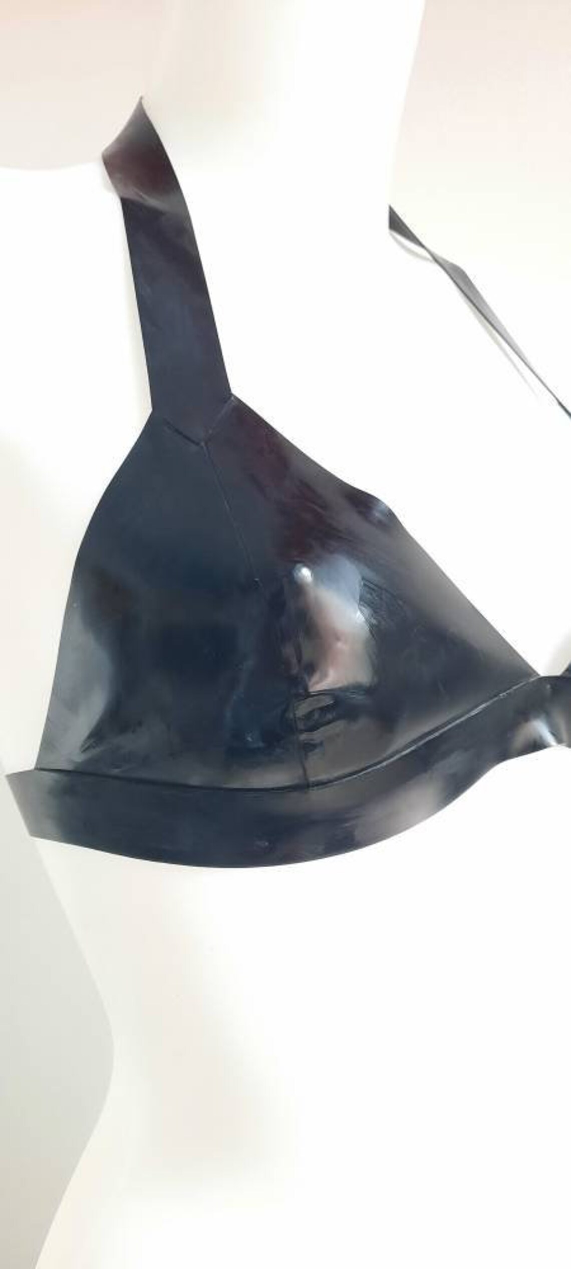 Black Latex Bra Top Latex Bikini Soft Bra | Etsy