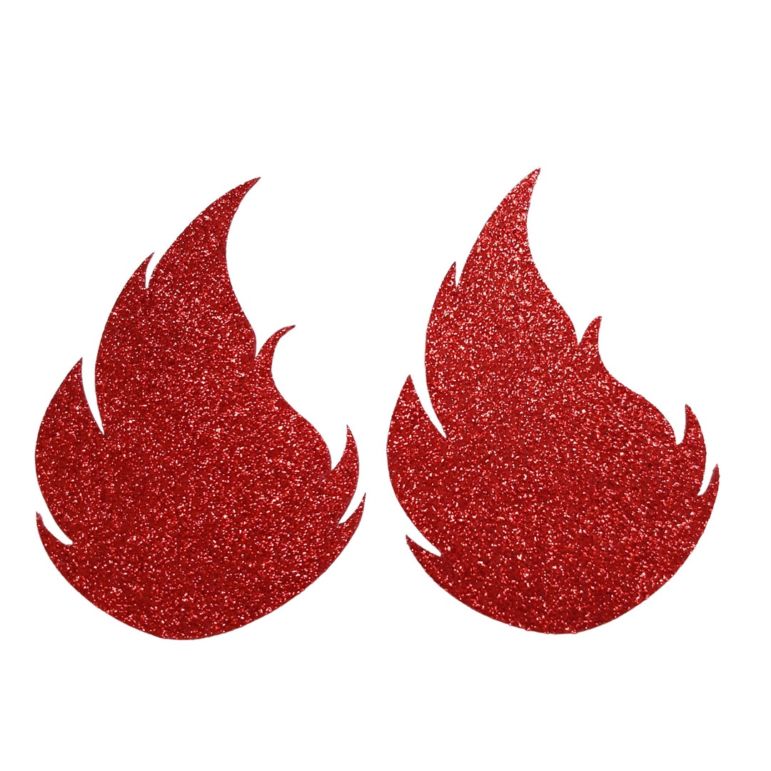 Red Glitter Flame Nipple Pasties - Etsy