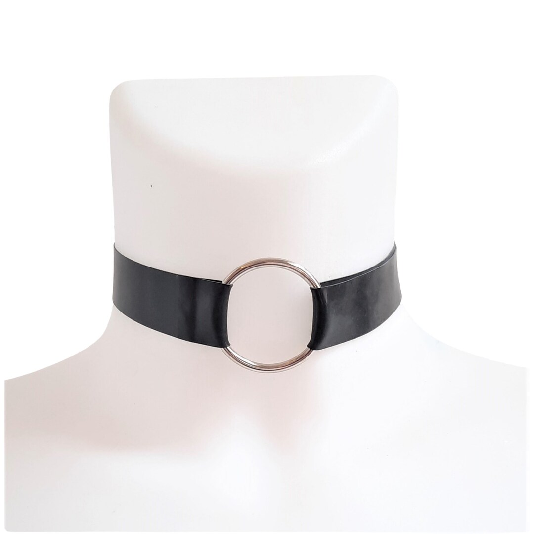 Black Latex O Ring Choker Adjustable Latex Collar Rubber Necklace - Etsy